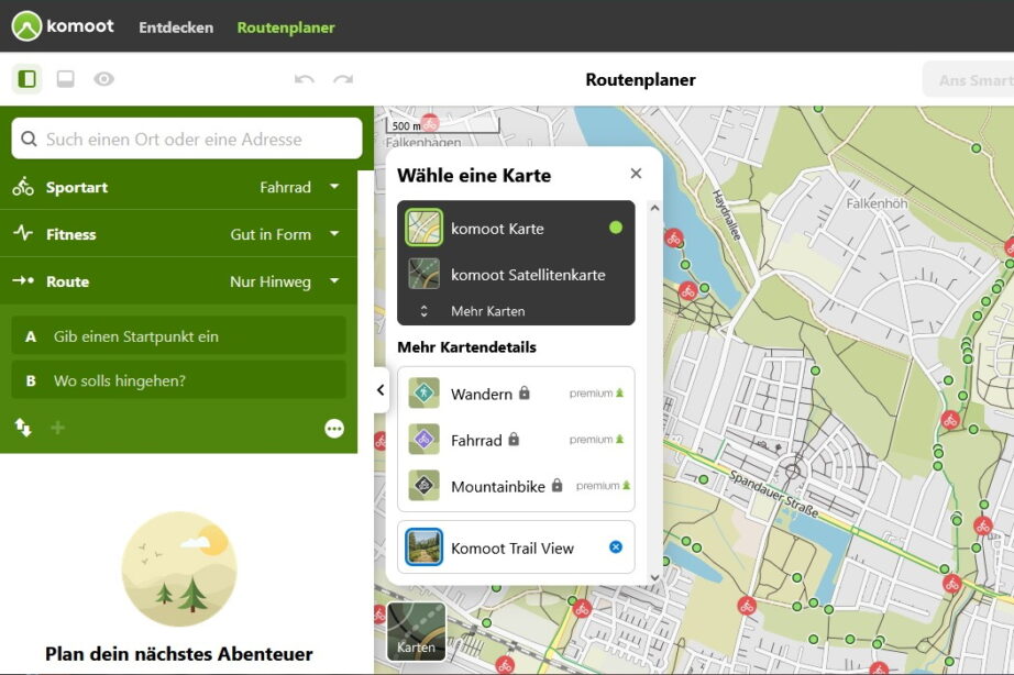 Komoot-Update bringt mit neuem Kartenlayer „Trail View“ Fotos zur ...